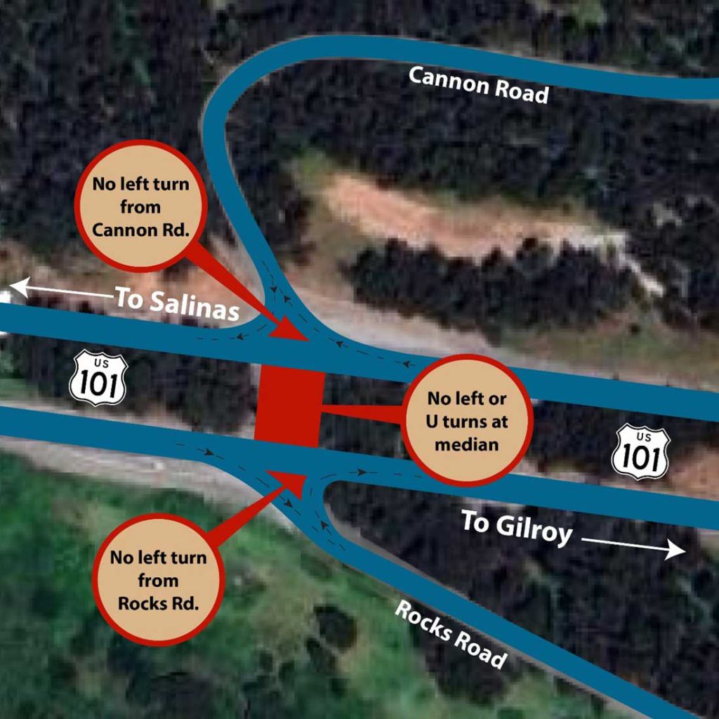 Highway 101 project will modify traffic pattern at Rocks/Cannon roads ...